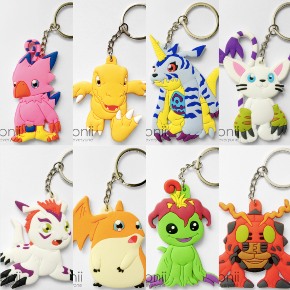 Digimon Rubber Keyring - Agumon Gomamon Patamon Gatomon Tentomon Toy ...